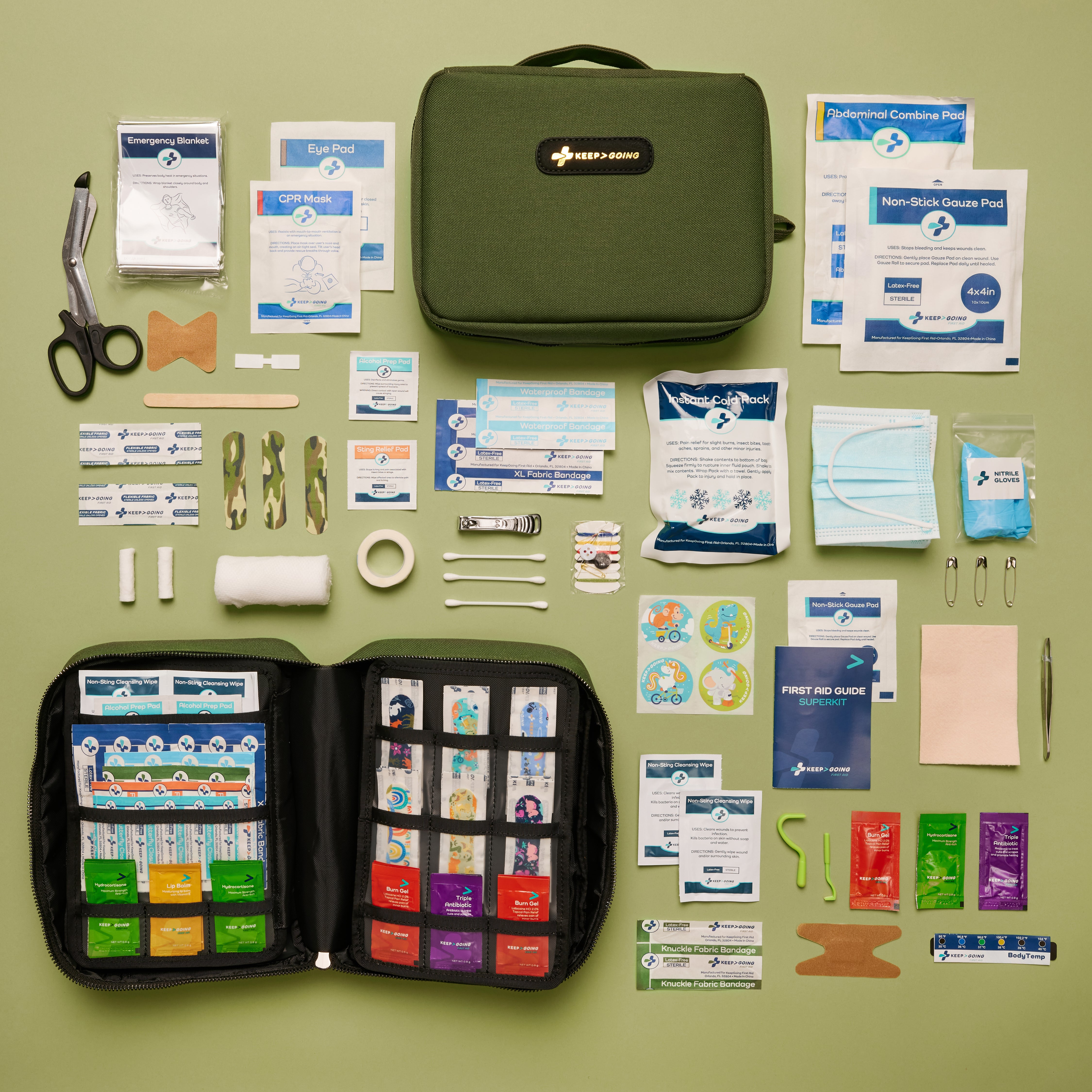 First Aid Hunter Green SuperKit (270 pcs) - KEEP>GOING First Aid