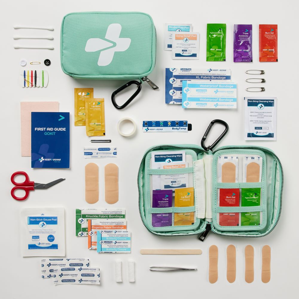 First Aid Seafoam Green GoKit (130 pcs) - KEEP>GOING First Aid